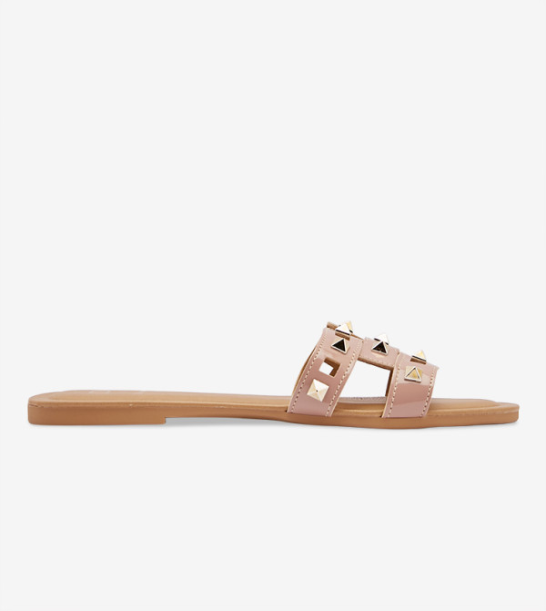 Dune | Libertyy Di Round Toe Slides | 6TH STREET.COM