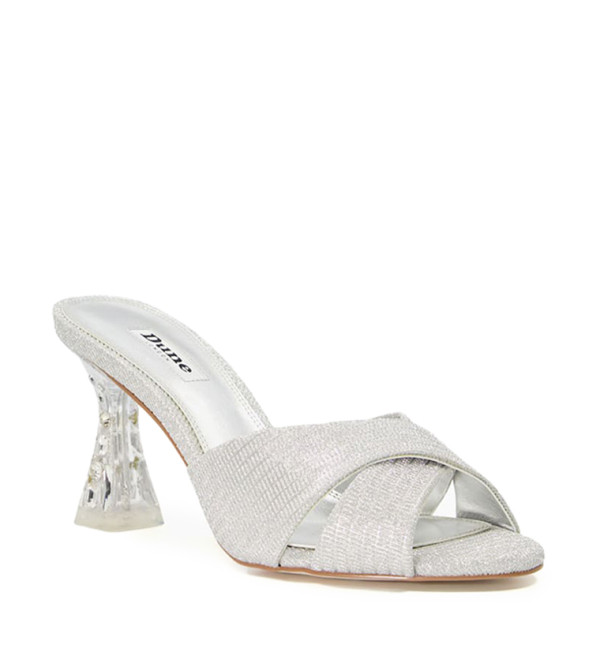 Mitsie Silver Flared Heel for women in Oman | Dune London Oman